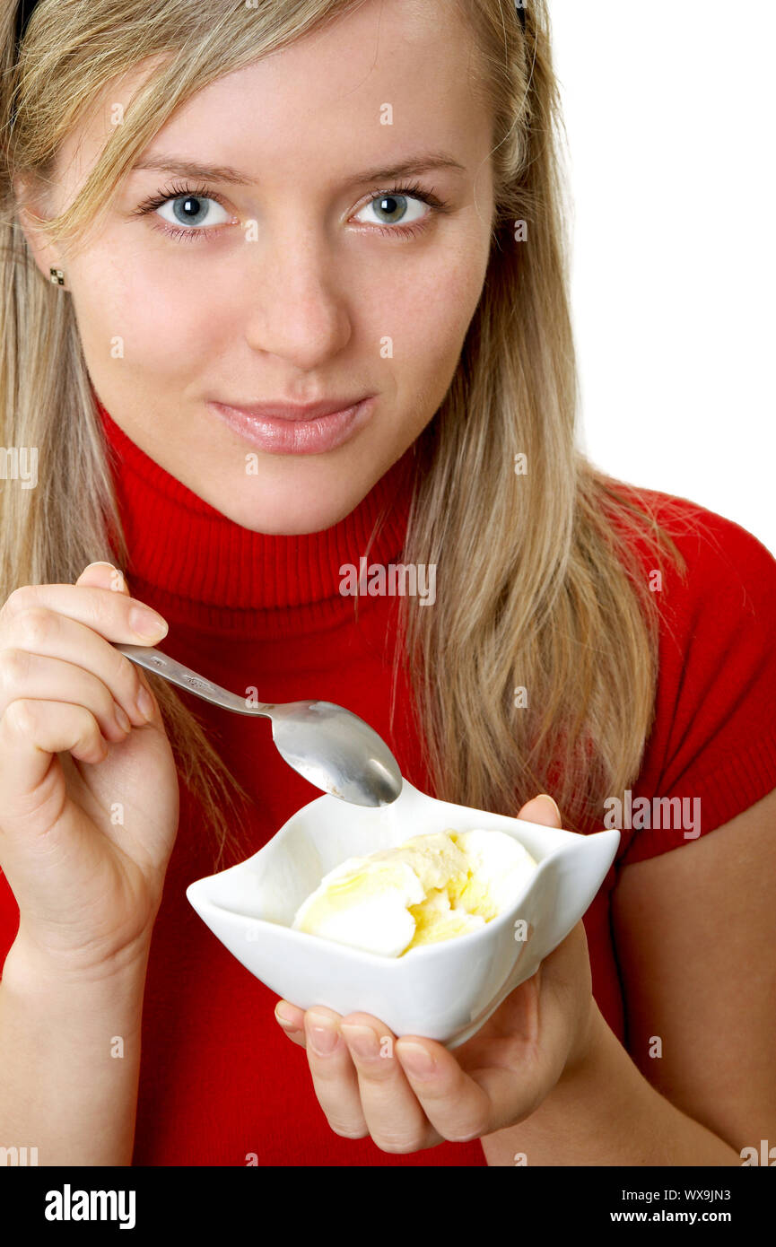 eating ice cream Stock Photo - Alamy