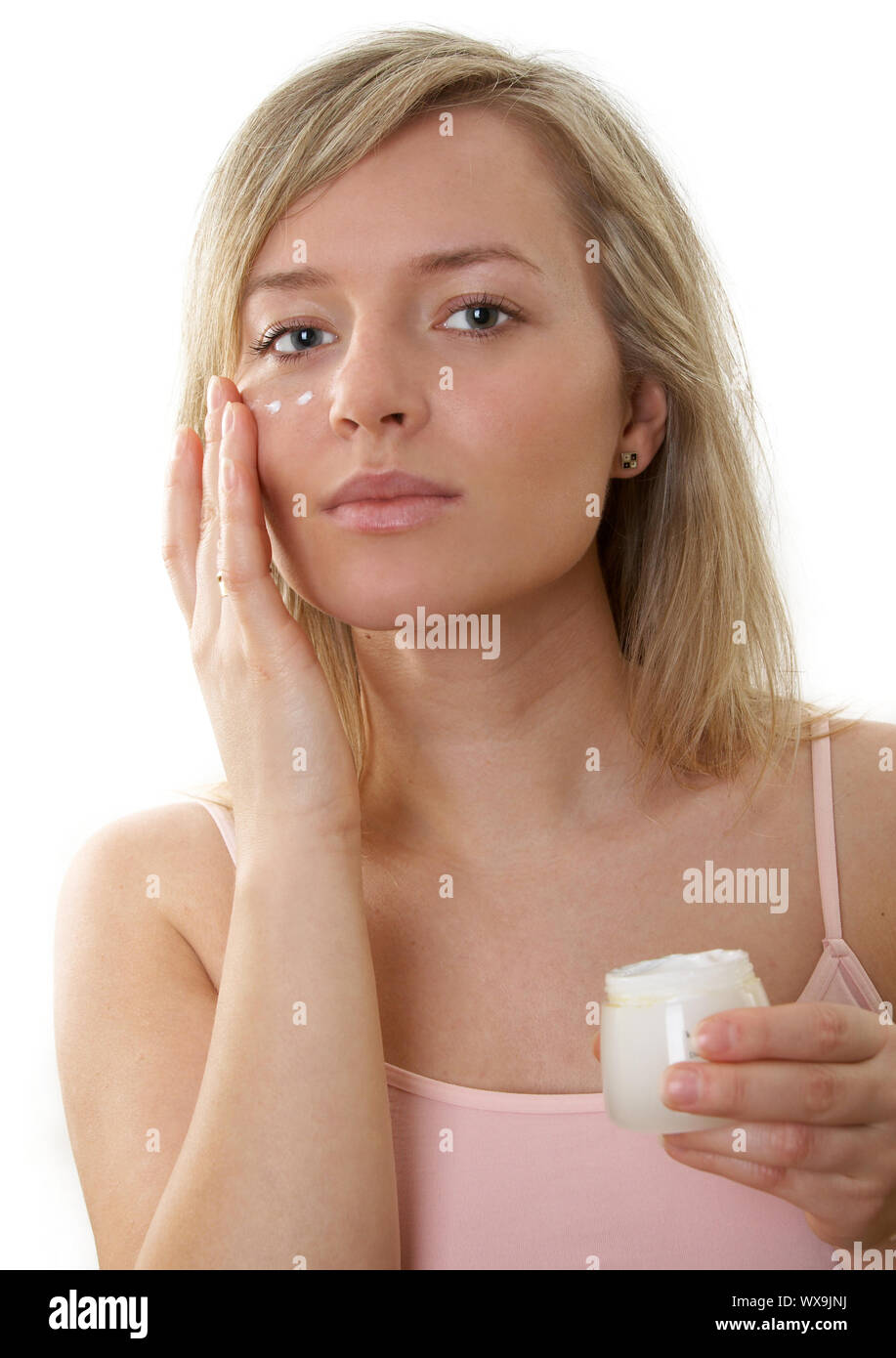 cream on face Stock Photo - Alamy