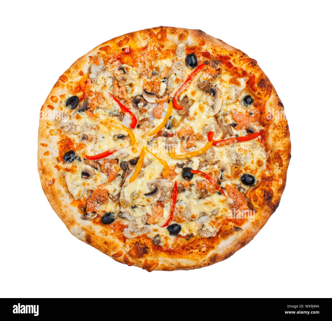 Italian pizza isolate on a white background Stock Photo - Alamy