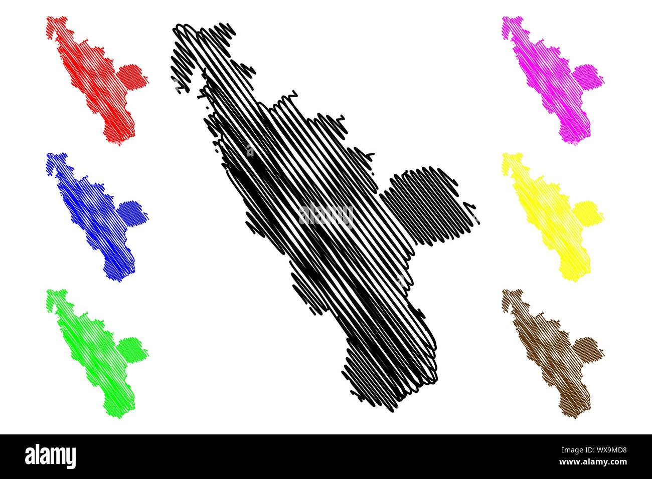 Halland County (Counties of Sweden, Kingdom of Sweden) map vector ...