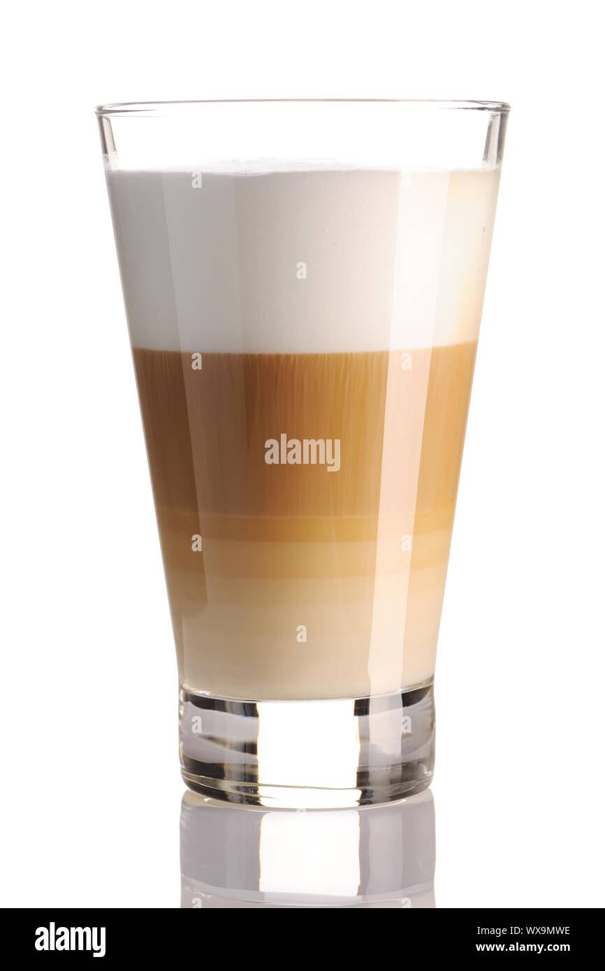 Latte coffee isolated on white Stock Photo - Alamy