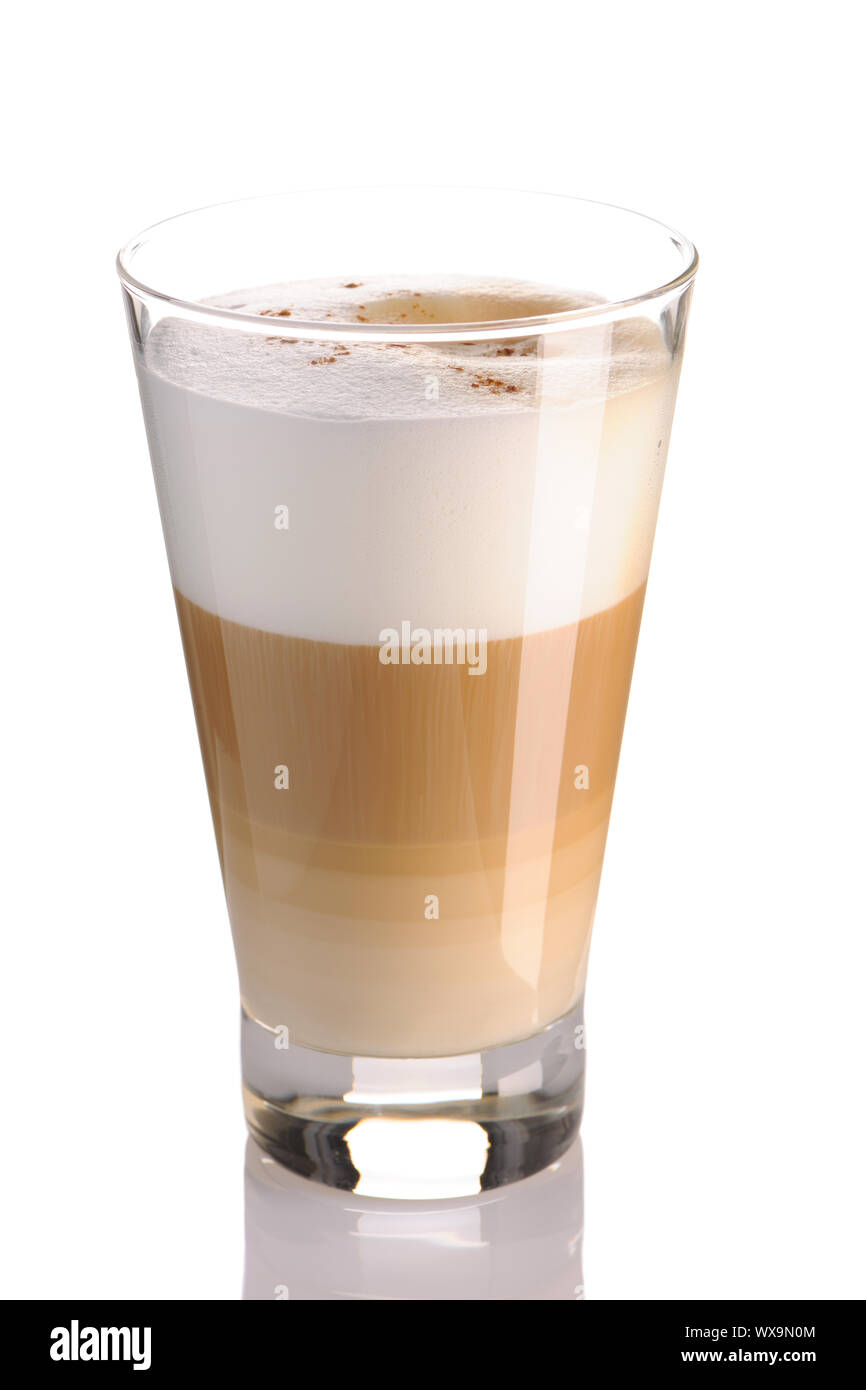Latte coffee isolated on white Stock Photo - Alamy