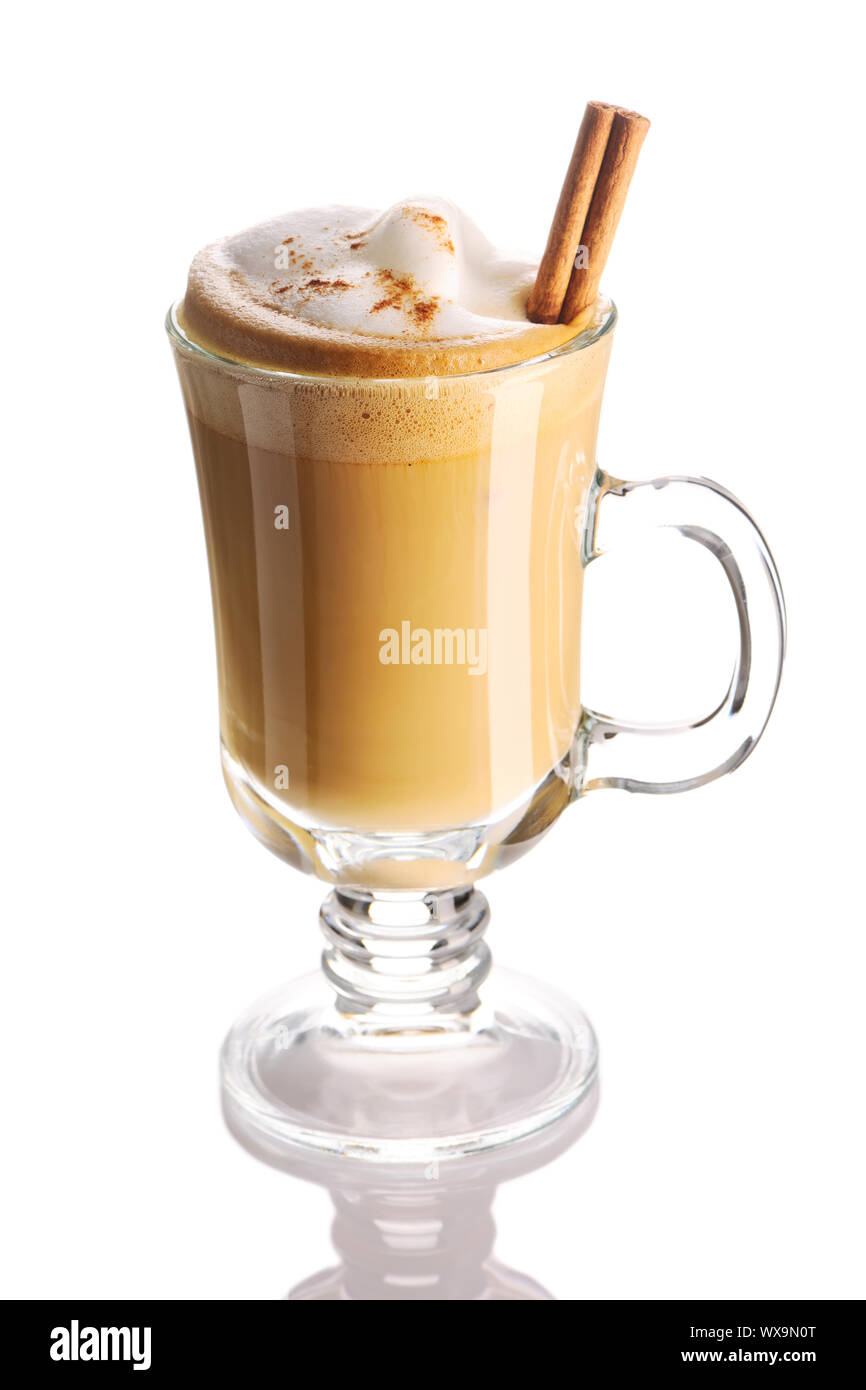 Latte coffee isolated on white Stock Photo - Alamy