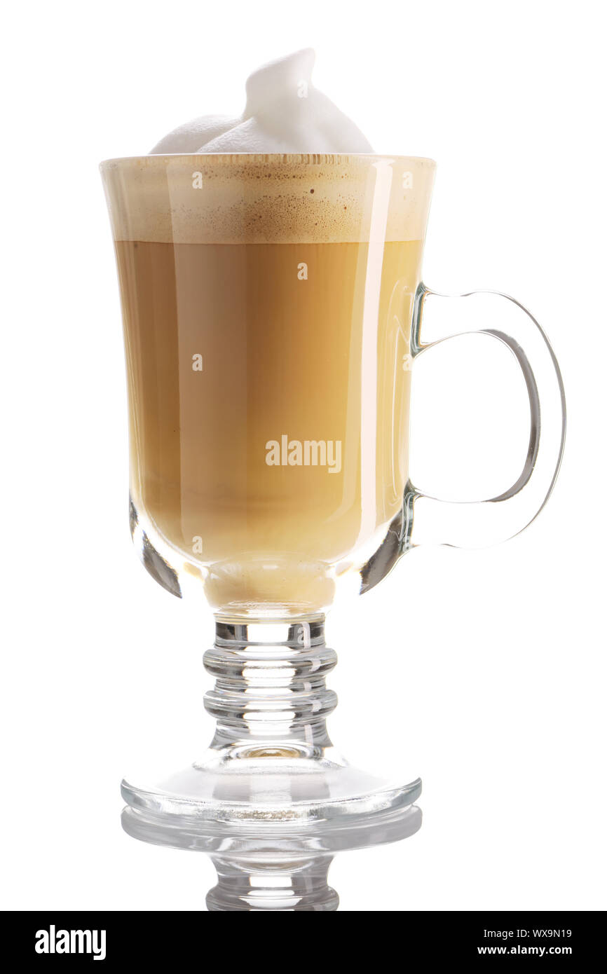 Latte coffee isolated on white Stock Photo - Alamy