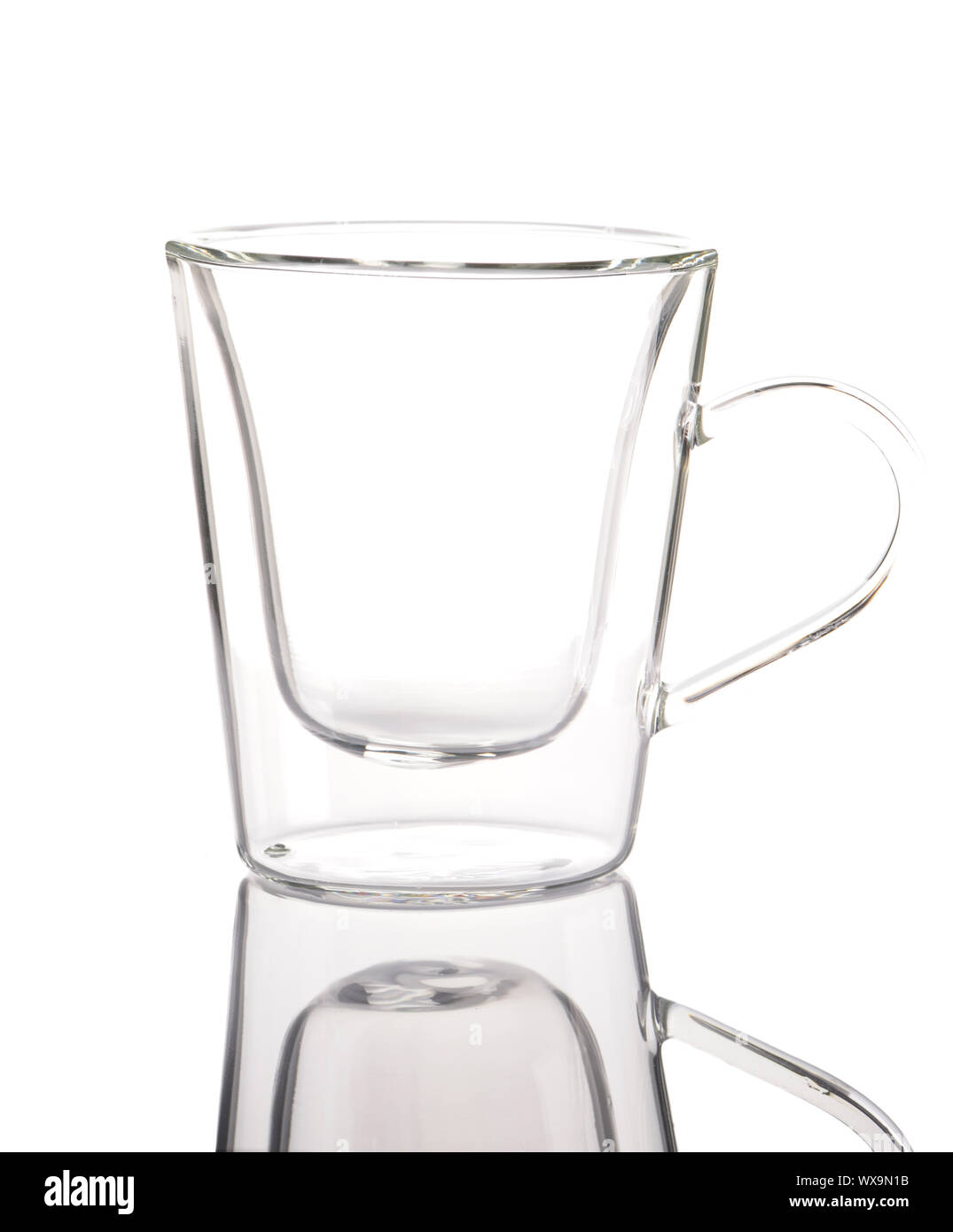 Empty glass isolated on white background with reflection Stock Photo ...