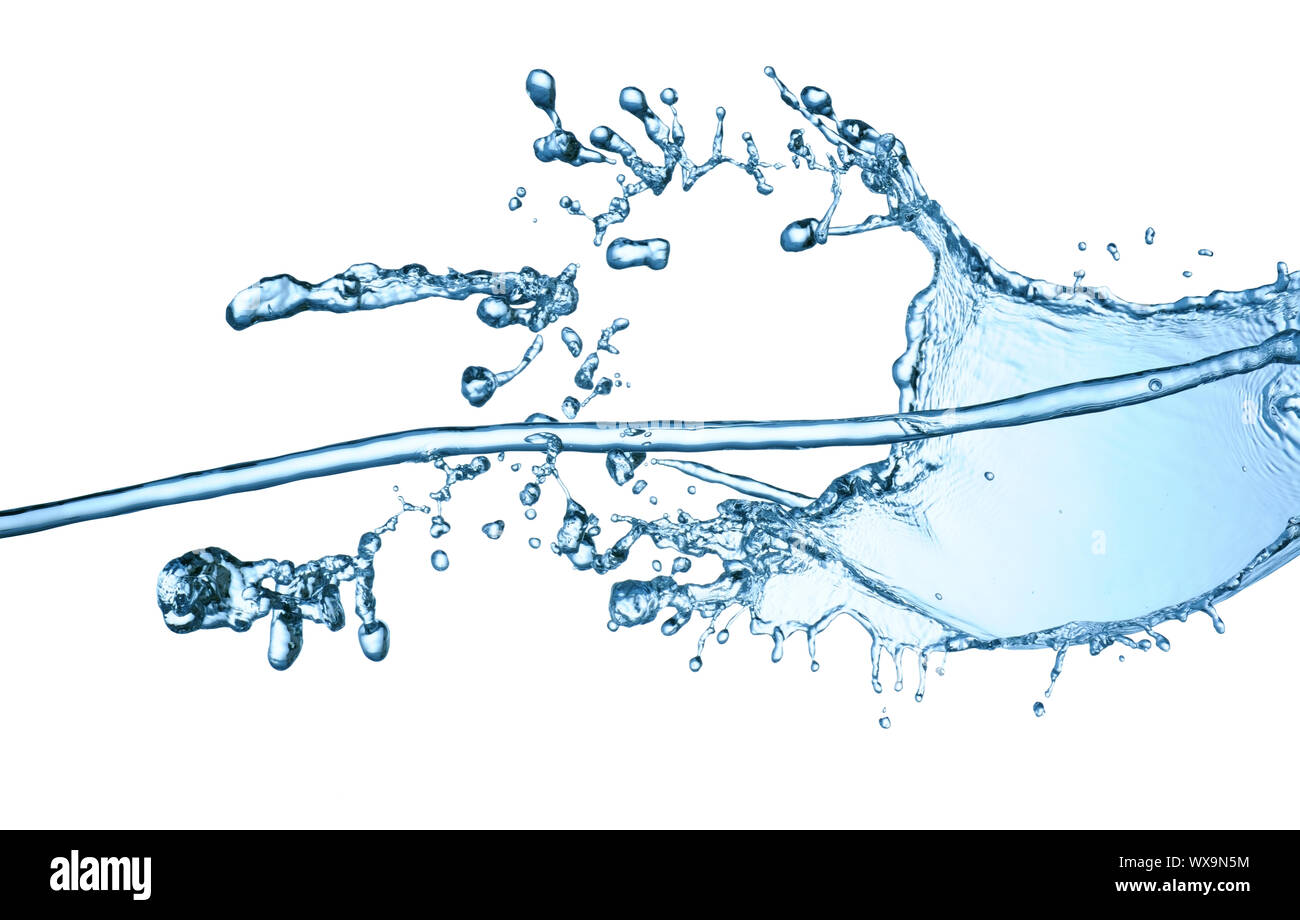 Beautiful water splash isolated on white Stock Photo - Alamy