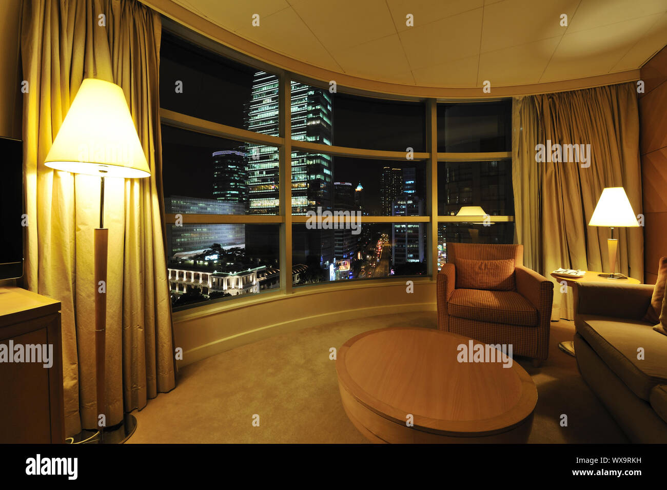 Luxurious hotel room interior with large window Stock Photo - Alamy