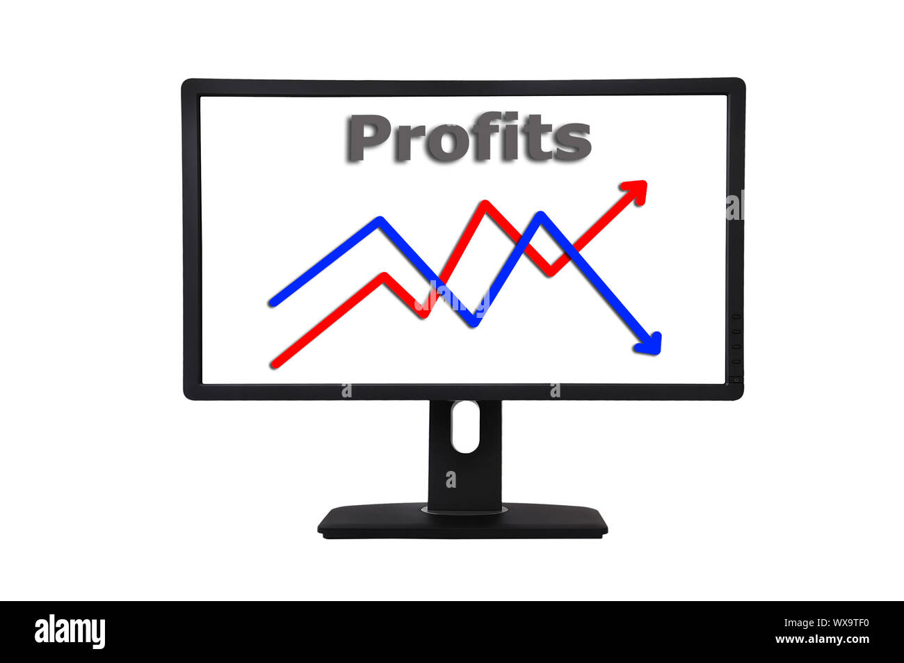 growth chart in computer monitor on white background Stock Photo - Alamy