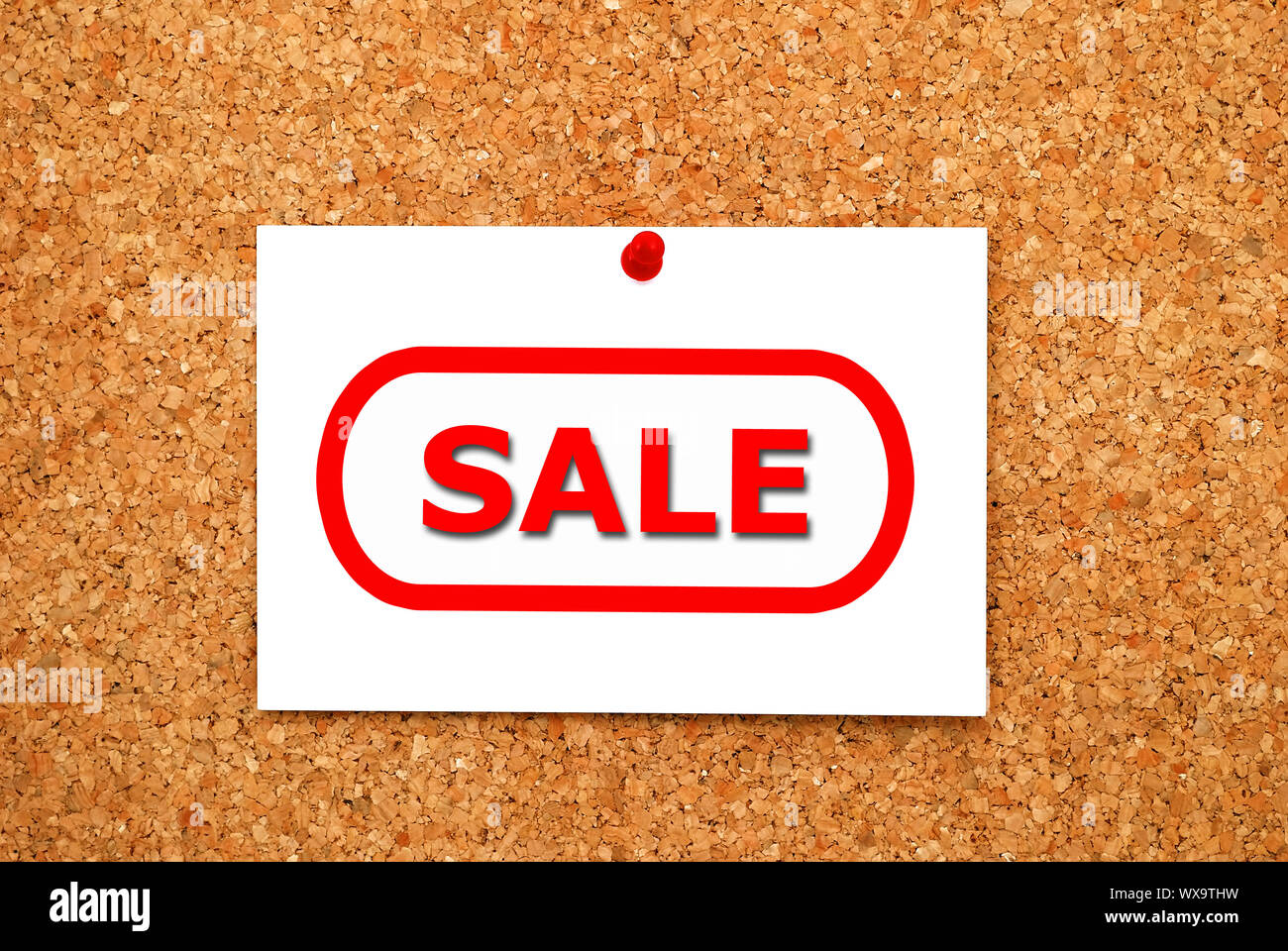 note sale on cork board Stock Photo - Alamy