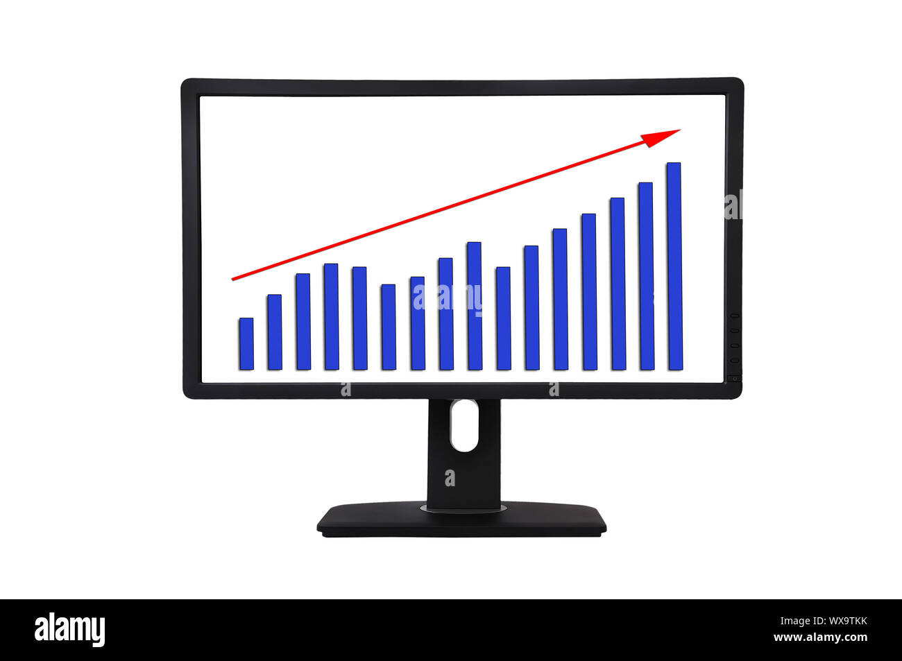 growth chart in computer monitor on white background Stock Photo - Alamy