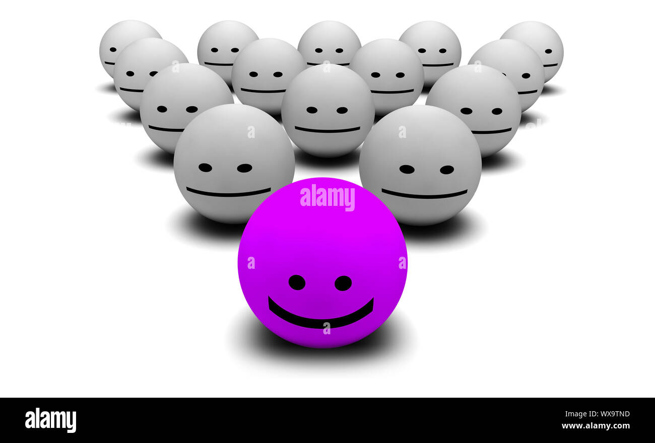 3D Round Smiley Faces as Background Abstract Stock Photo - Alamy