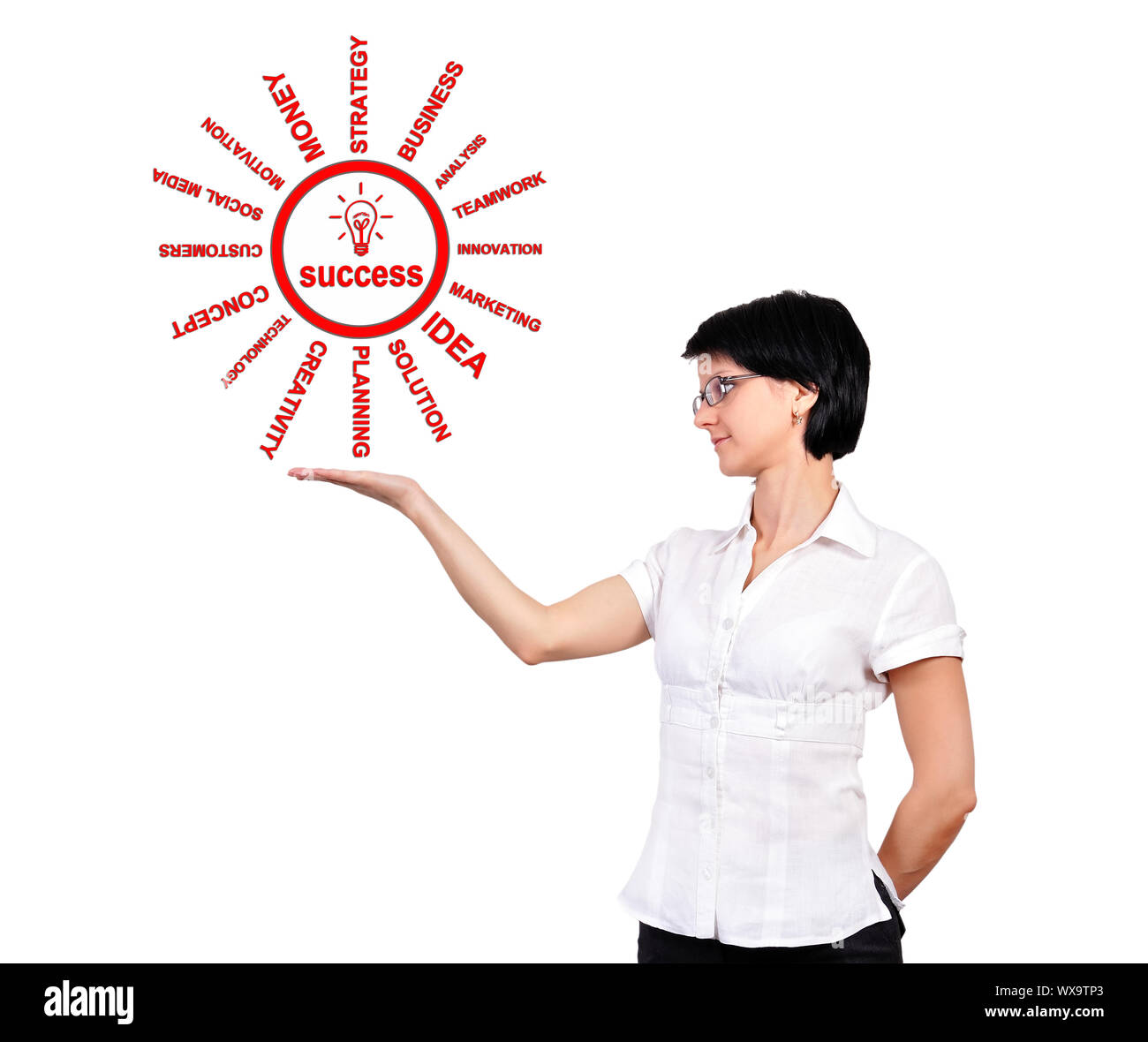 young girl and success scheme Stock Photo - Alamy