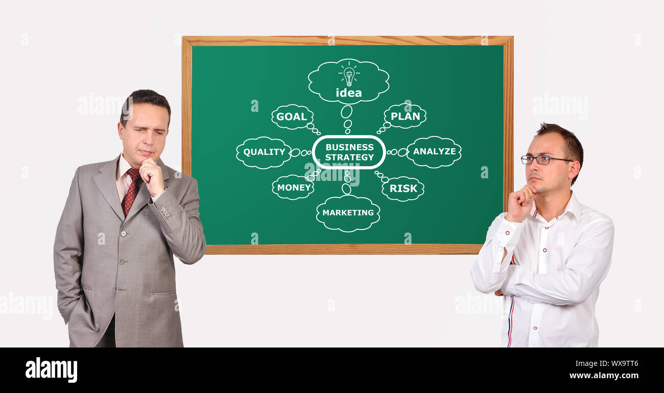 two businessman and scheme business strategy Stock Photo - Alamy