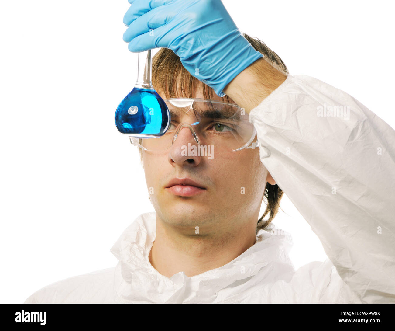 Worker protective workwear measuring beaker hi-res stock photography ...