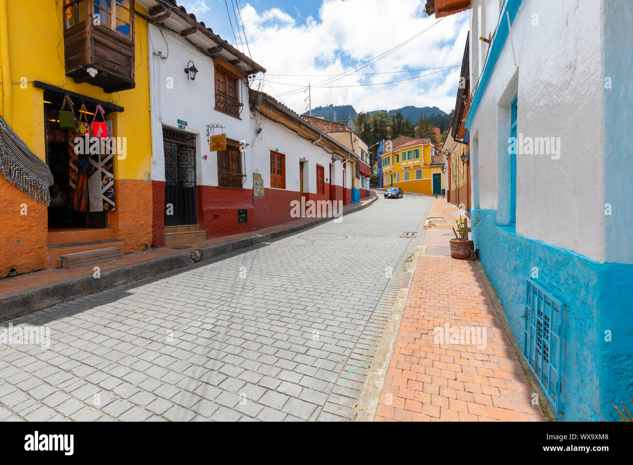 Bogota La Candelaria district typical colored colonial houses Stock ...
