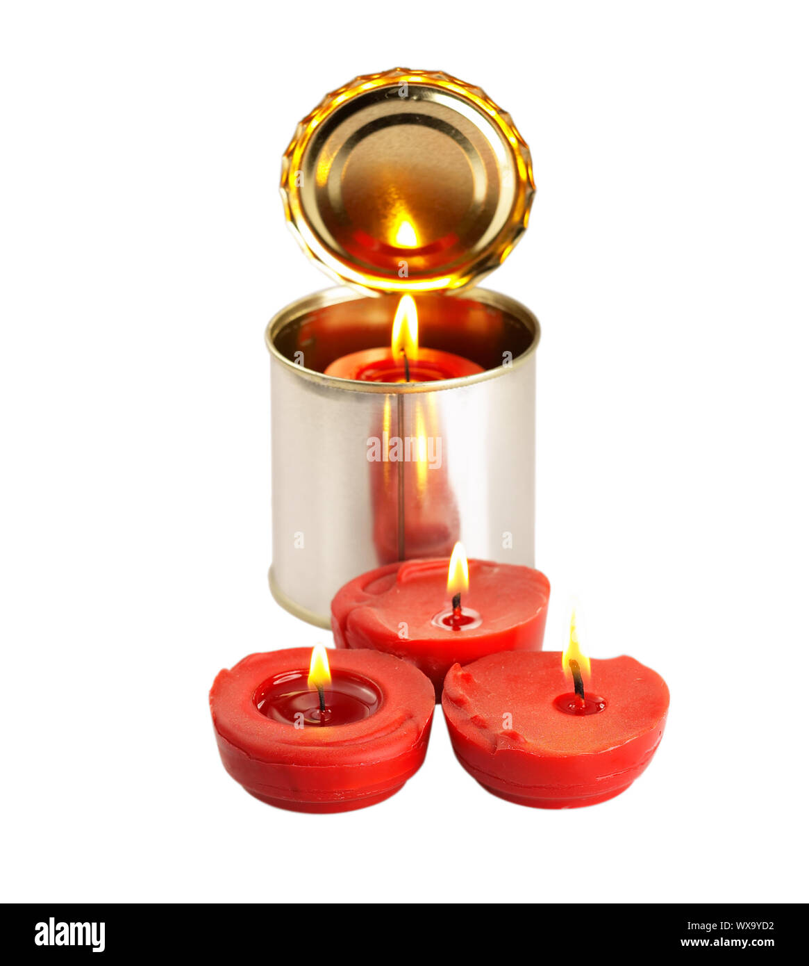 candle on a tin can Stock Photo - Alamy
