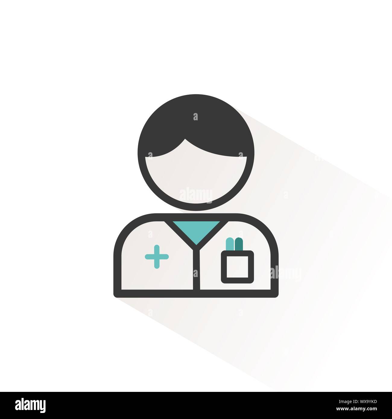 Pharmacist man. Flat color icon with beige shade. Profession avatar ...