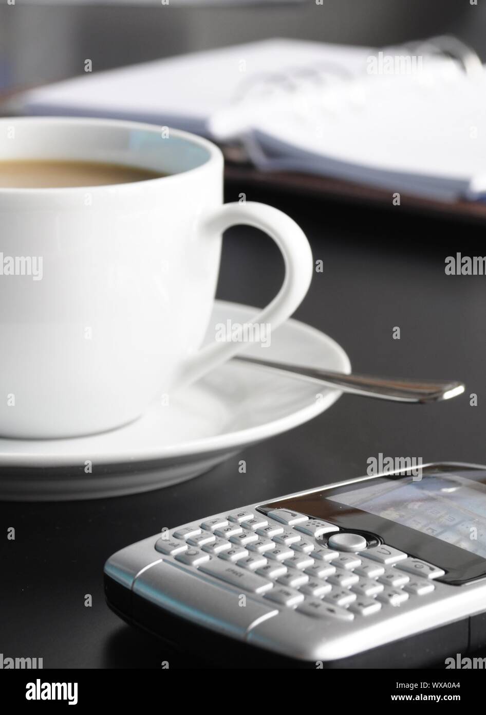 coffee at work or for breakfast in the office Stock Photo - Alamy