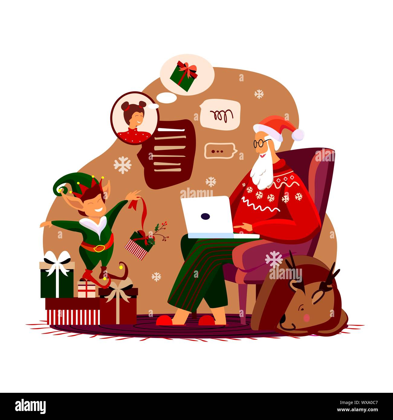 Santa letter girl Stock Vector Images - Alamy