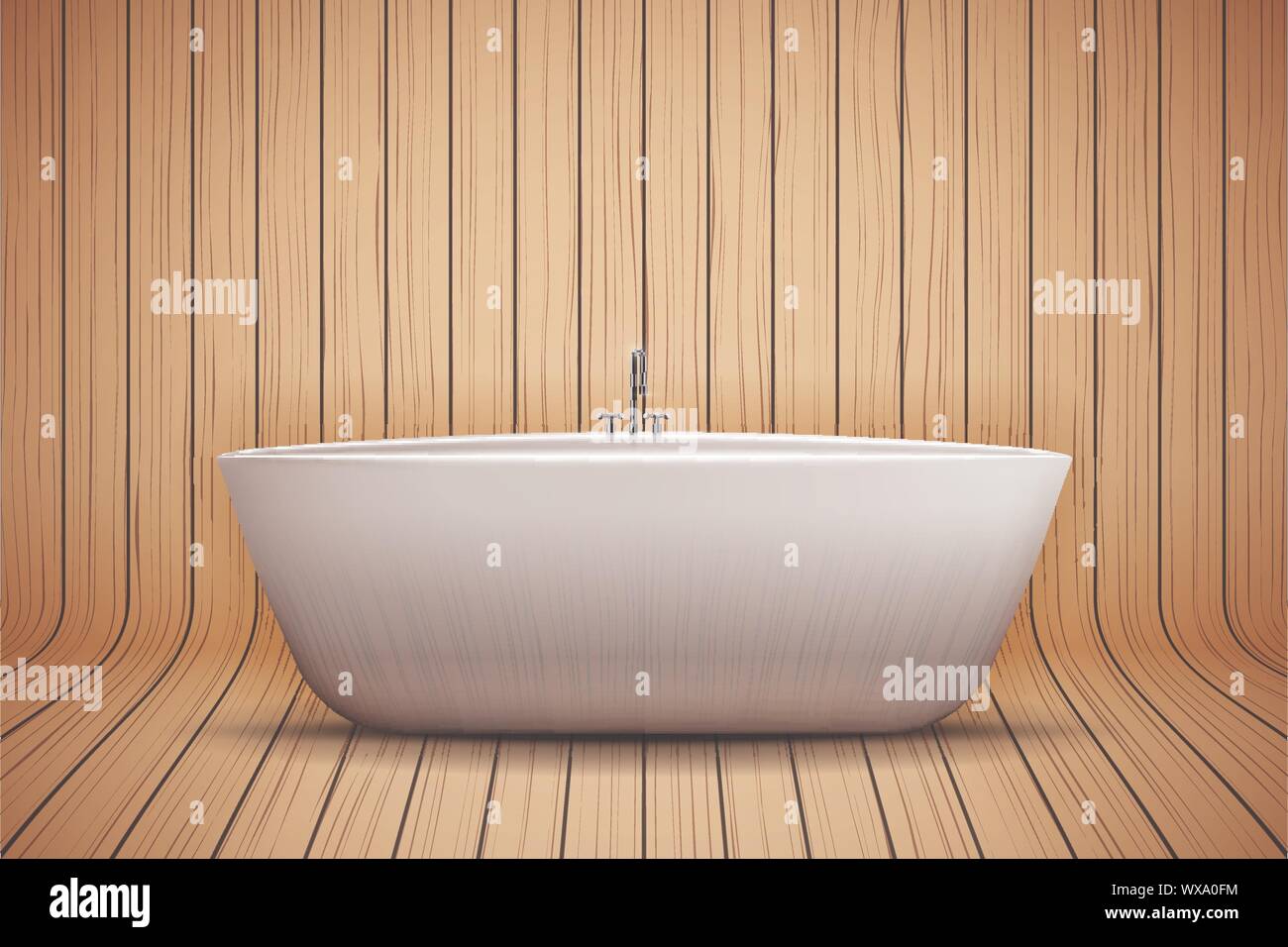 Modern bath on wooden background Stock Vector Image & Art - Alamy