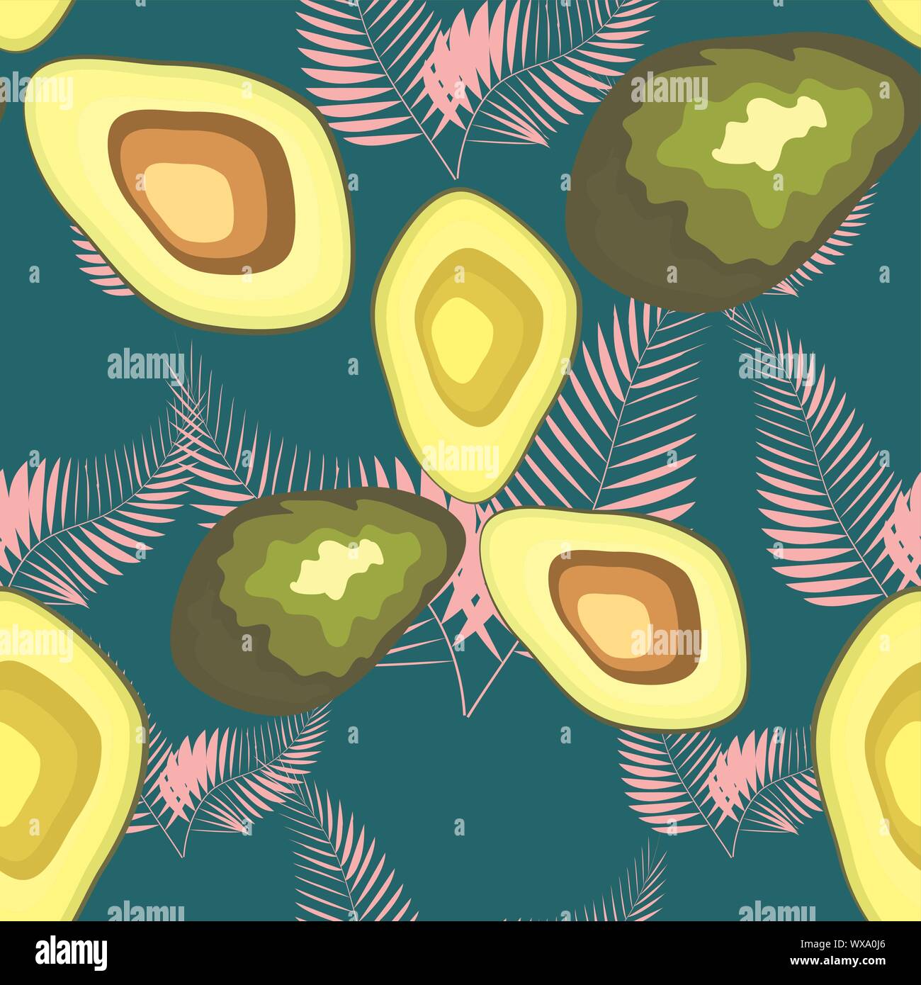 seamless pattern with tropical and exotic fruits in unique trendy ...