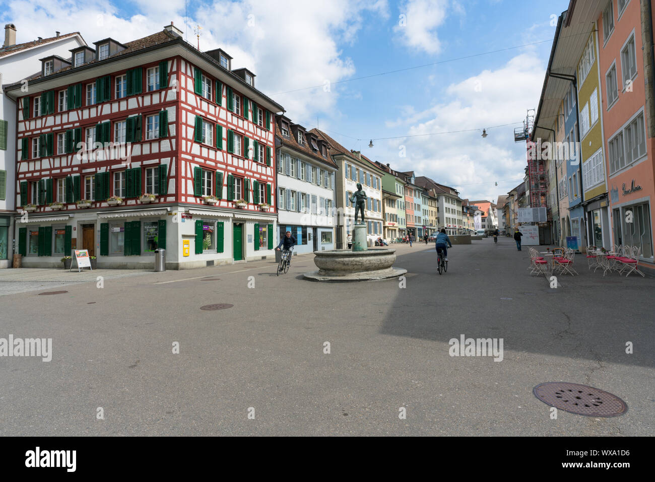 Winterthur, ZH / Switzerland - April 8, 2019: the hustle and bustle in ...