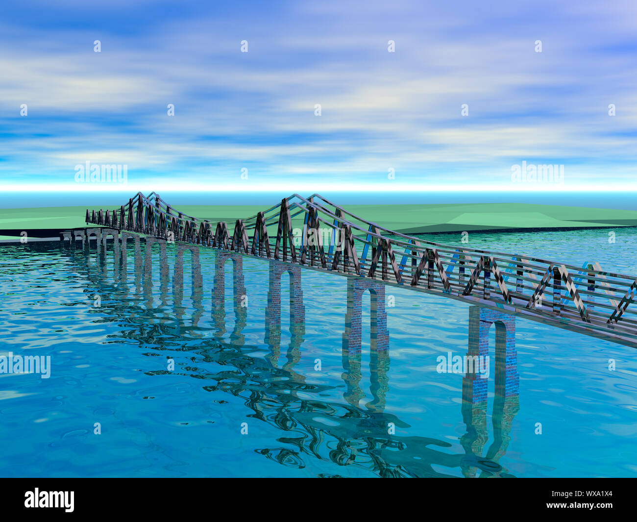 Stilt bridge over a body of water Stock Photo - Alamy