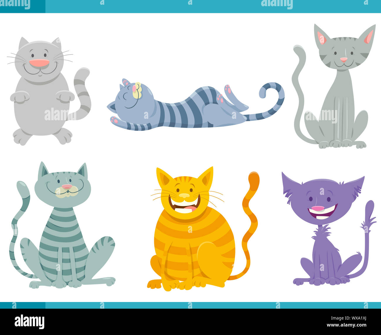 cats and kittens funny characters set Stock Photo - Alamy