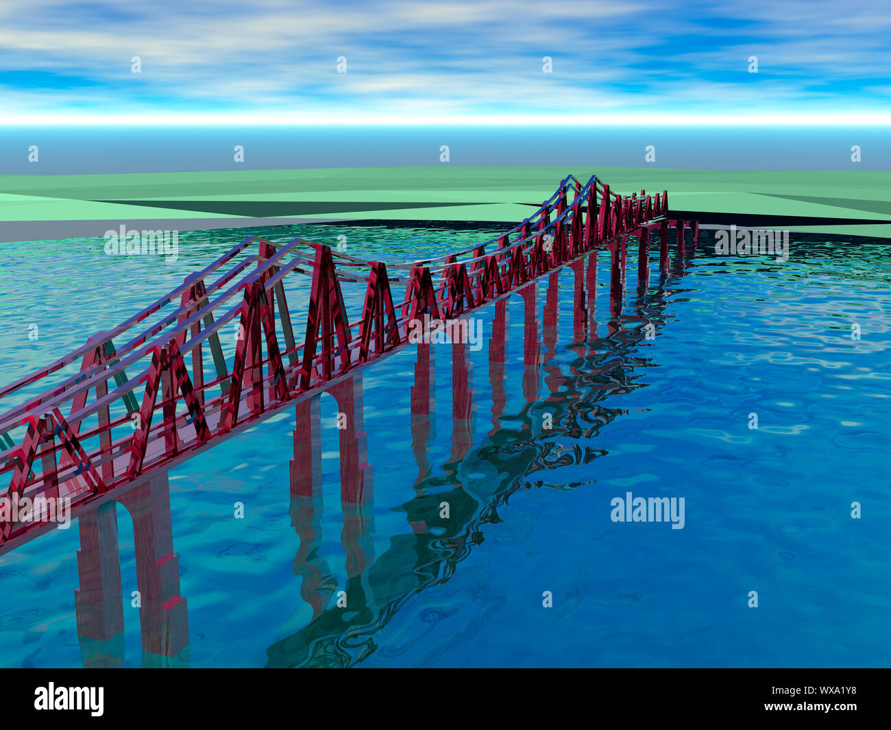 Stilt bridge over a body of water Stock Photo - Alamy