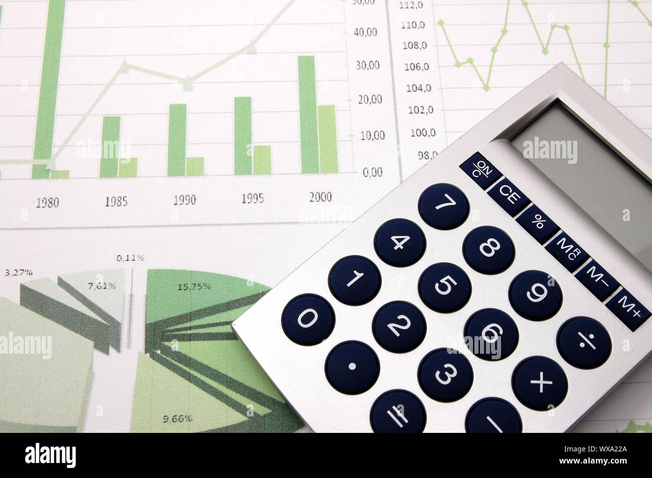 Financial data chart showing green hi-res stock photography and images ...