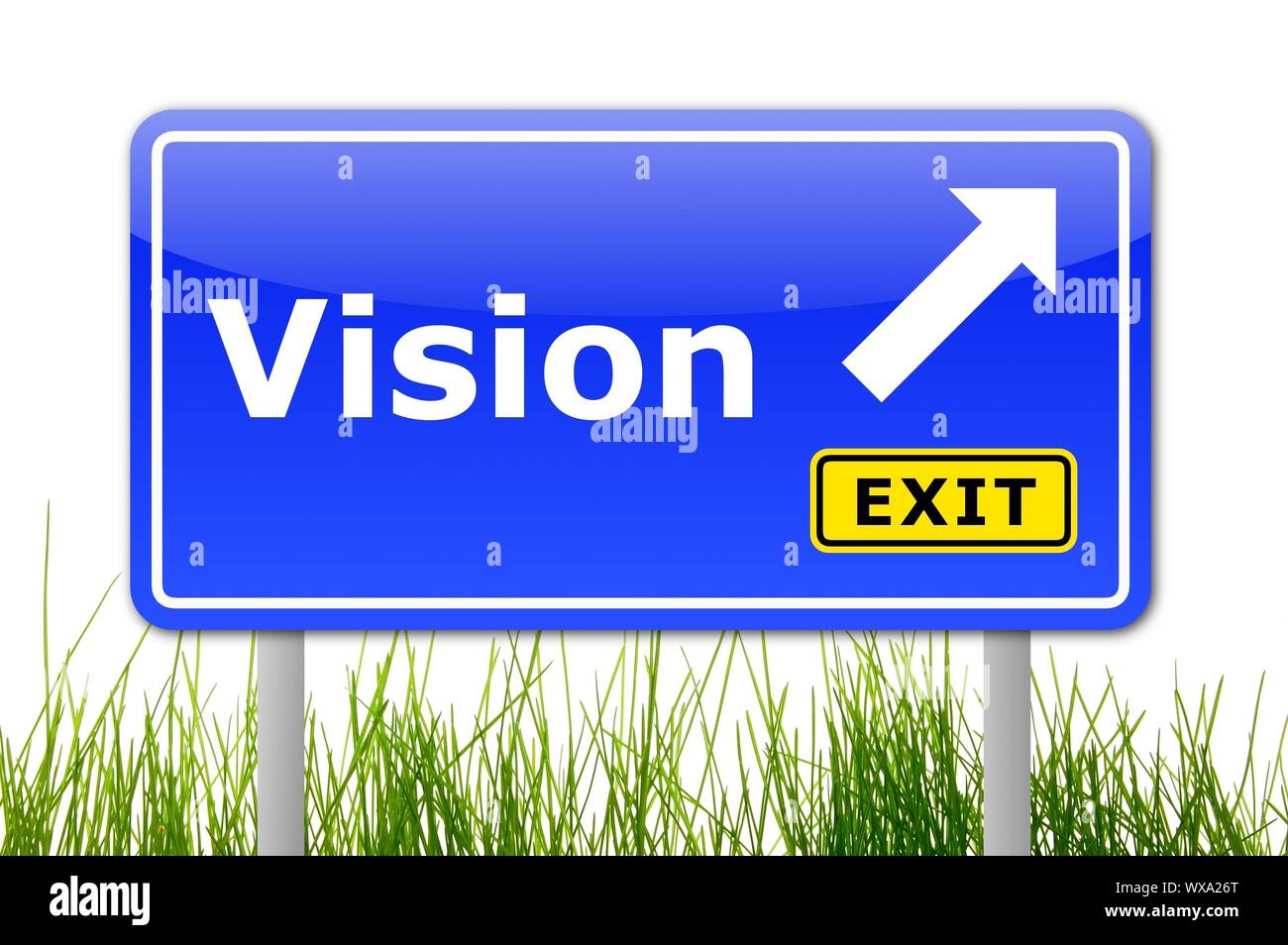 business vision concept with road sign illustration Stock Photo - Alamy