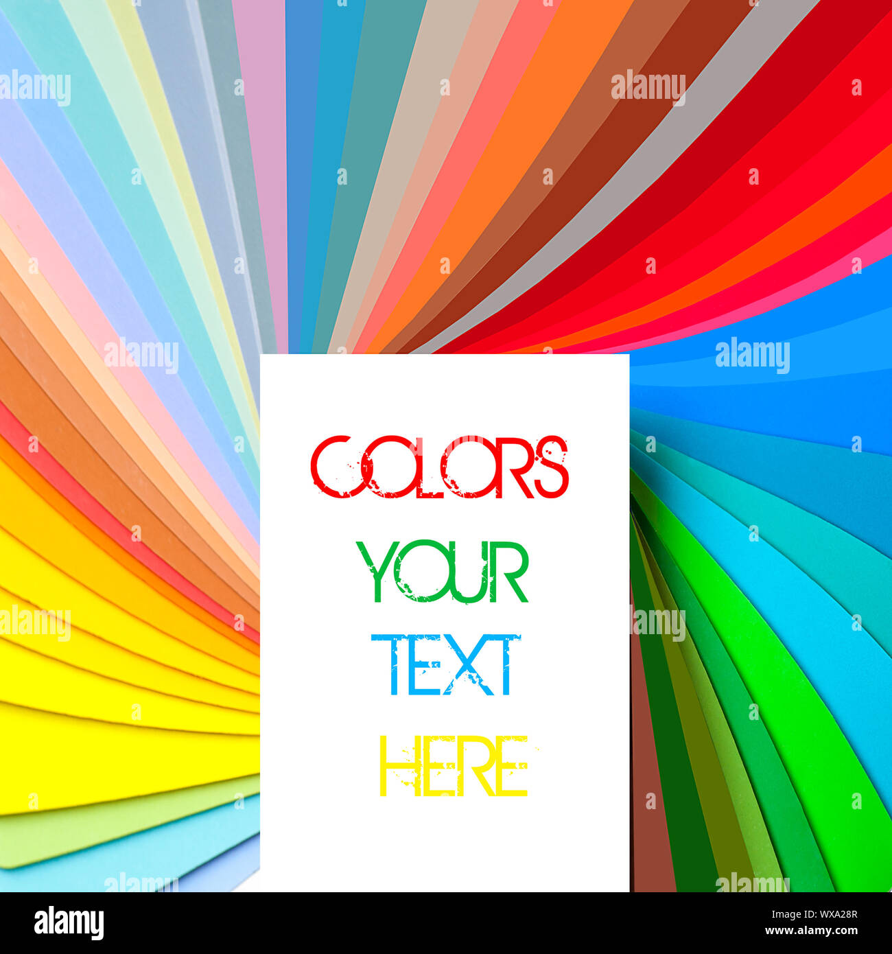 Picture of greeting card with text space on colorful background, empty ...
