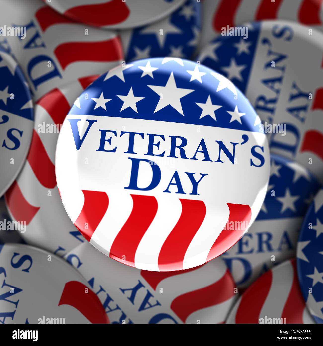 Veteran's day button background Stock Photo - Alamy