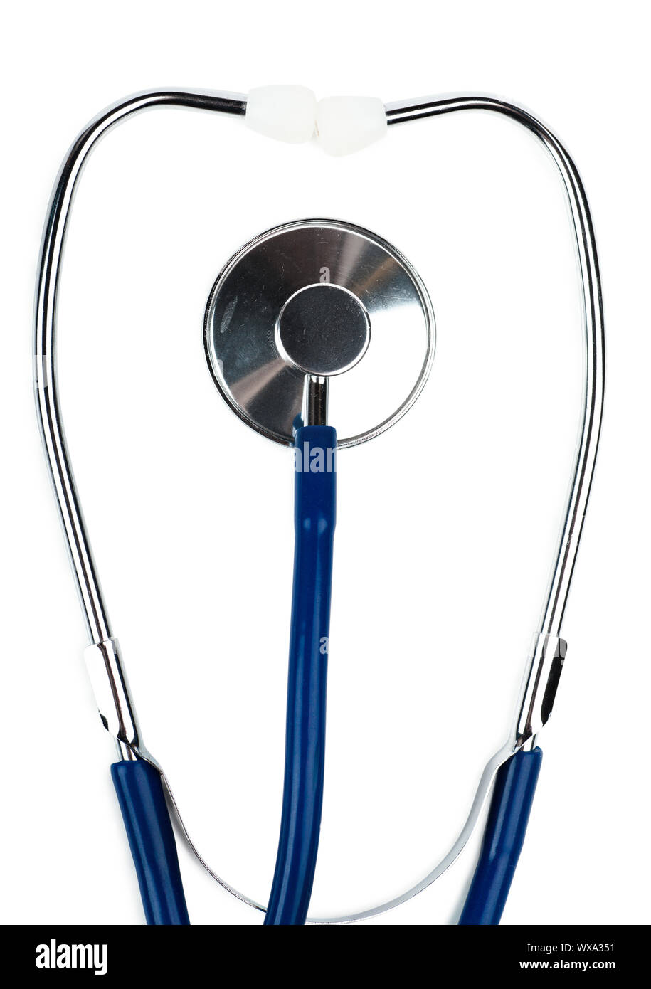 Closeup view of blue stethoscope on the white background Stock Photo ...