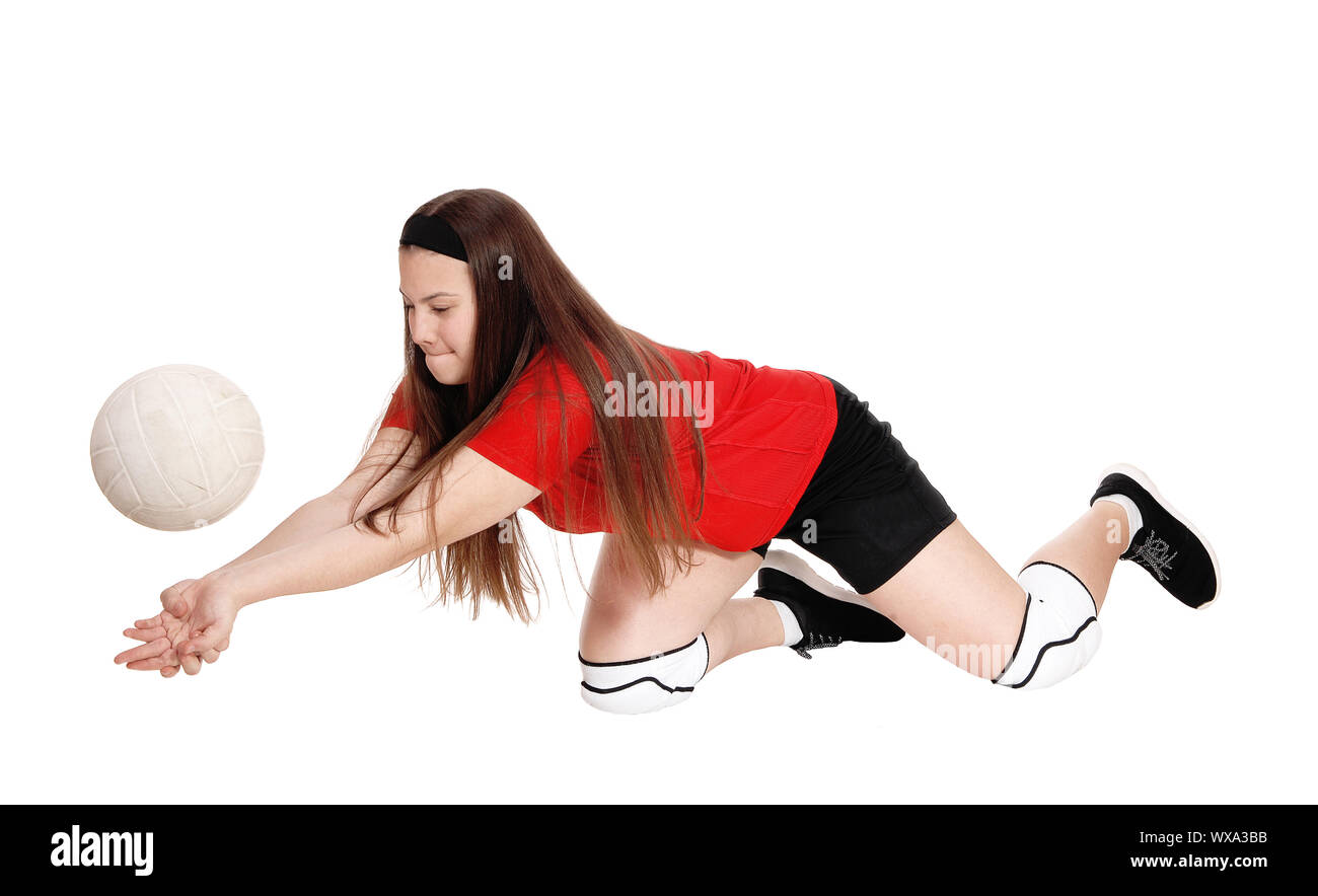 Teenage girl try to catch the ball Stock Photo - Alamy