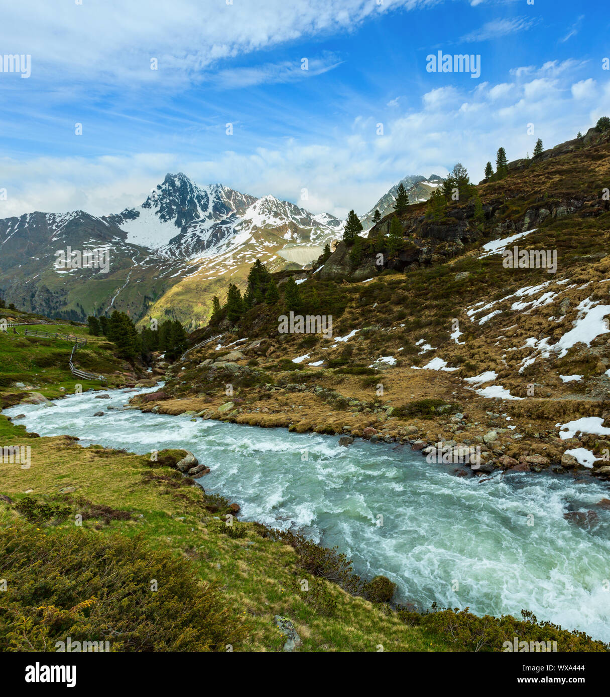 Summer Alps mountain stream Stock Photo - Alamy