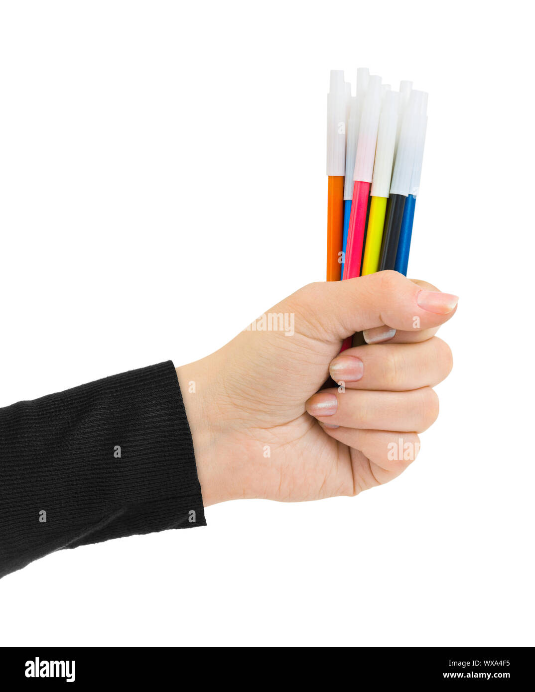Hand child writing pen Cut Out Stock Images & Pictures - Alamy