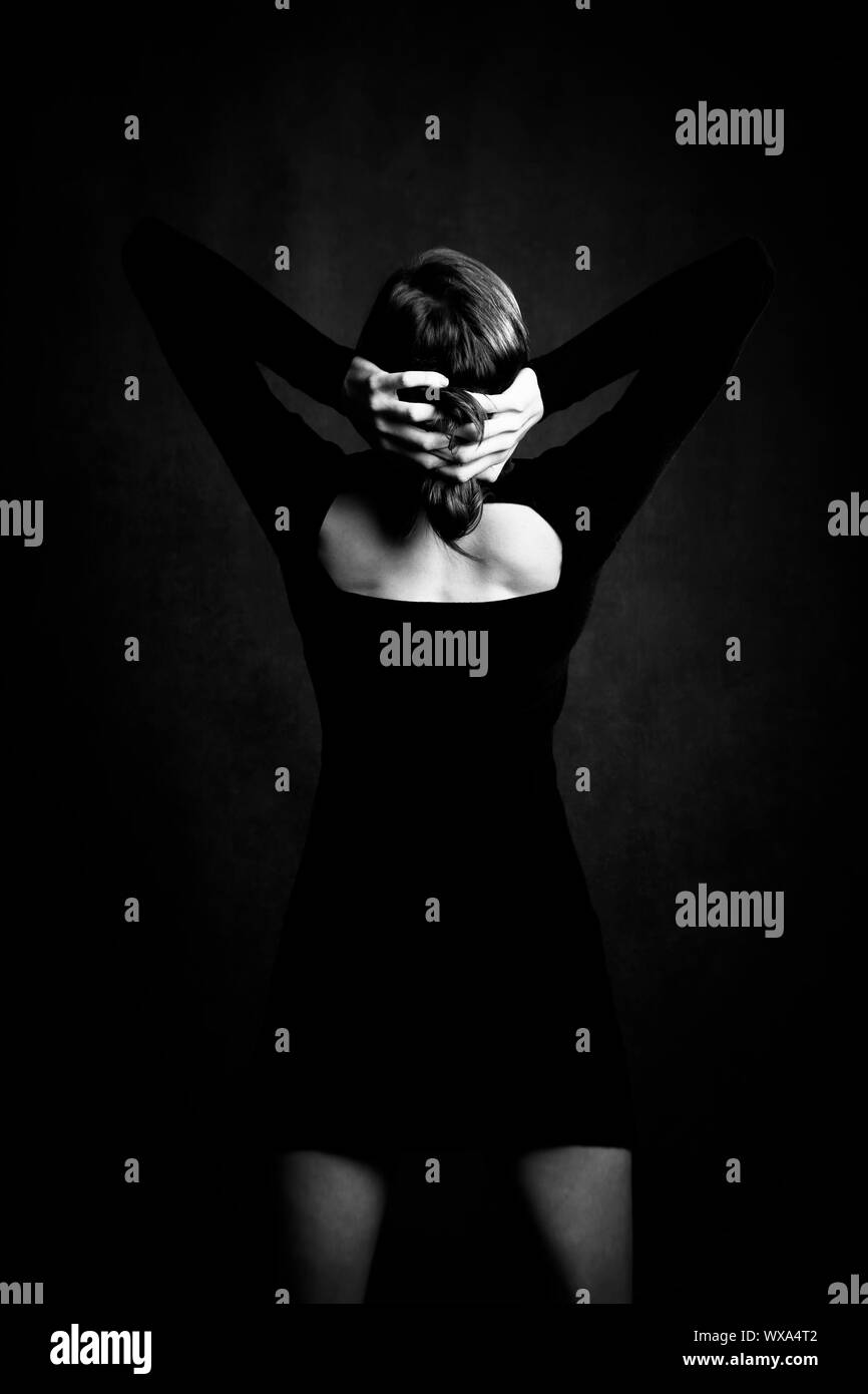 Black woman dress rear Black and White Stock Photos & Images - Alamy