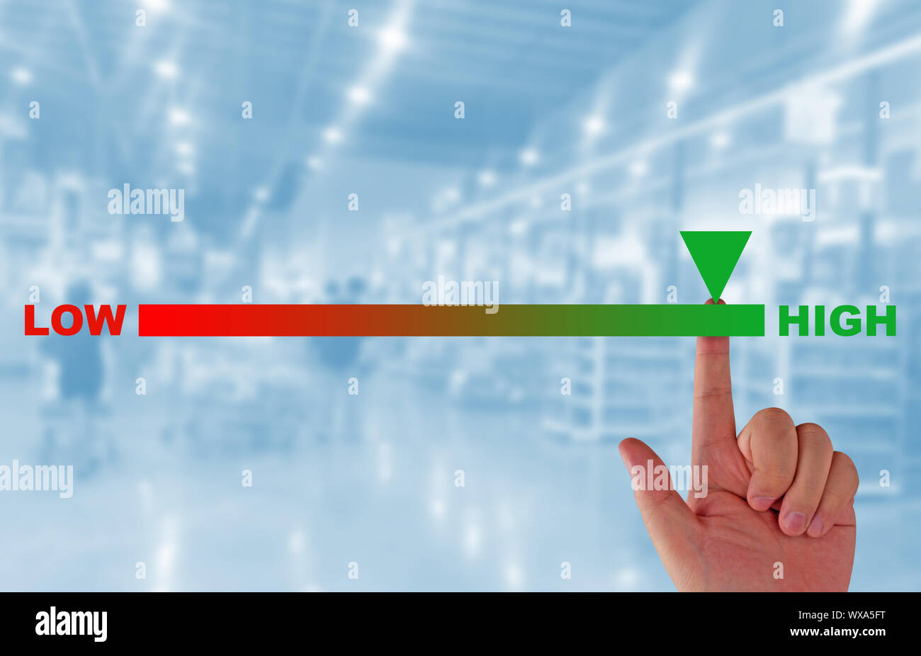 Rating and evaluation concept. hand and ranking bar background Stock ...