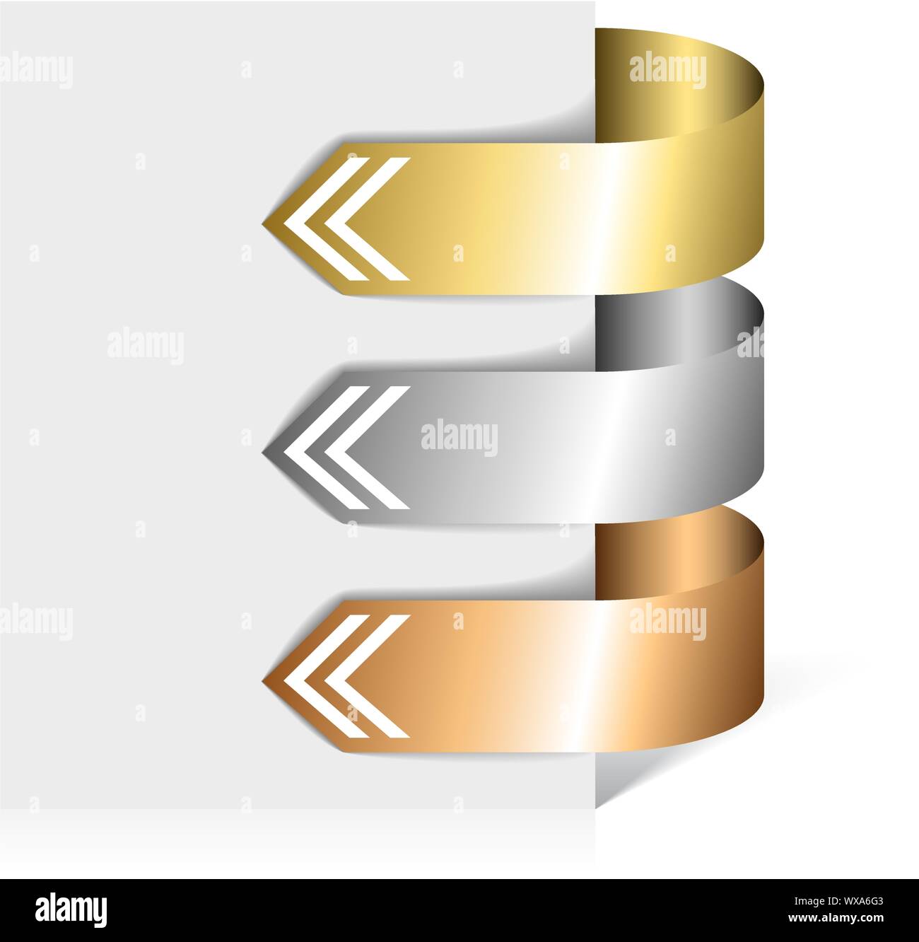 Set of metalic arrows pointing at the item Stock Vector Image & Art - Alamy