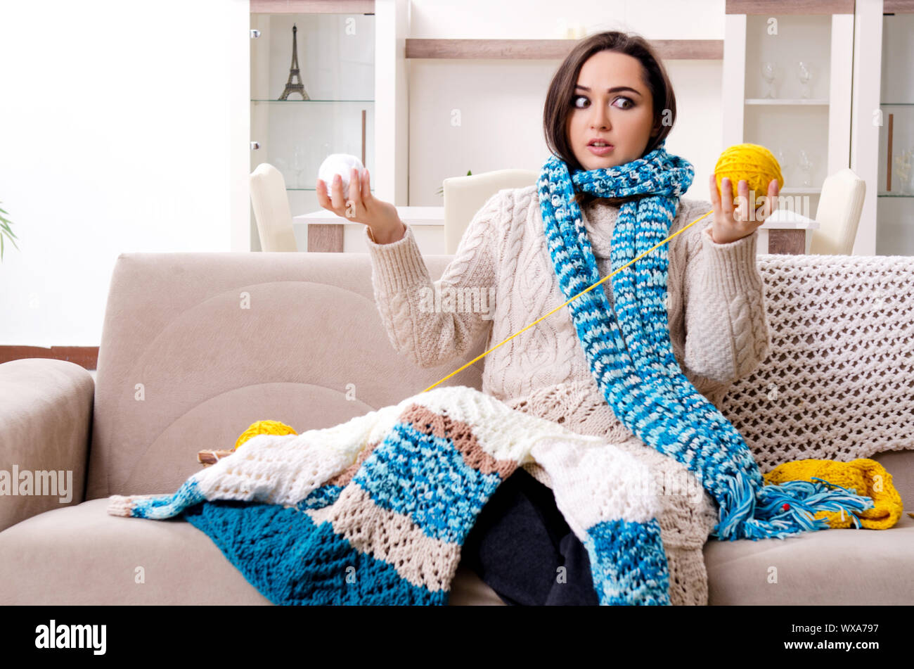 Frustrated woman and knit hi-res stock photography and images - Alamy