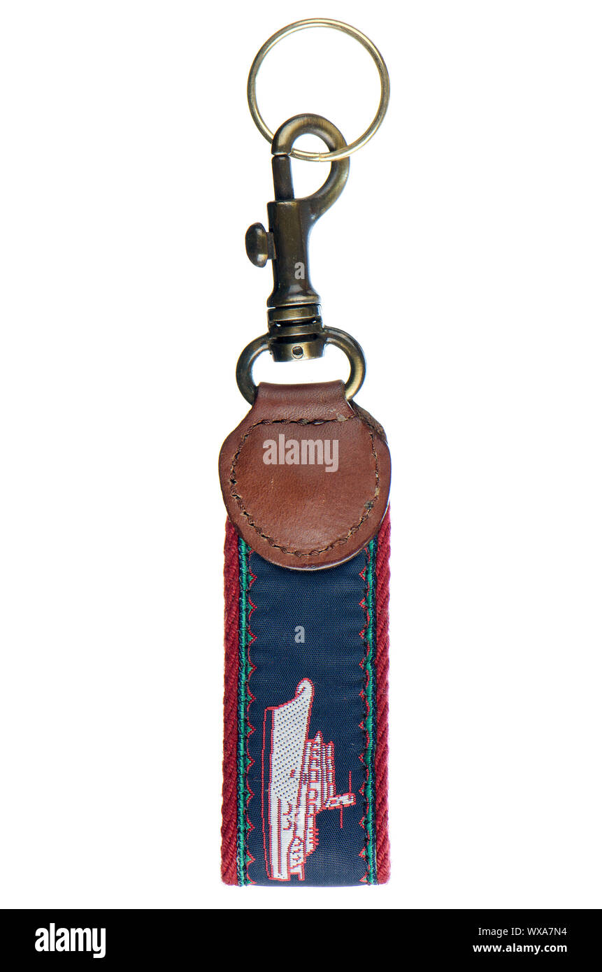 Leather key chain isolated on white background Stock Photo - Alamy