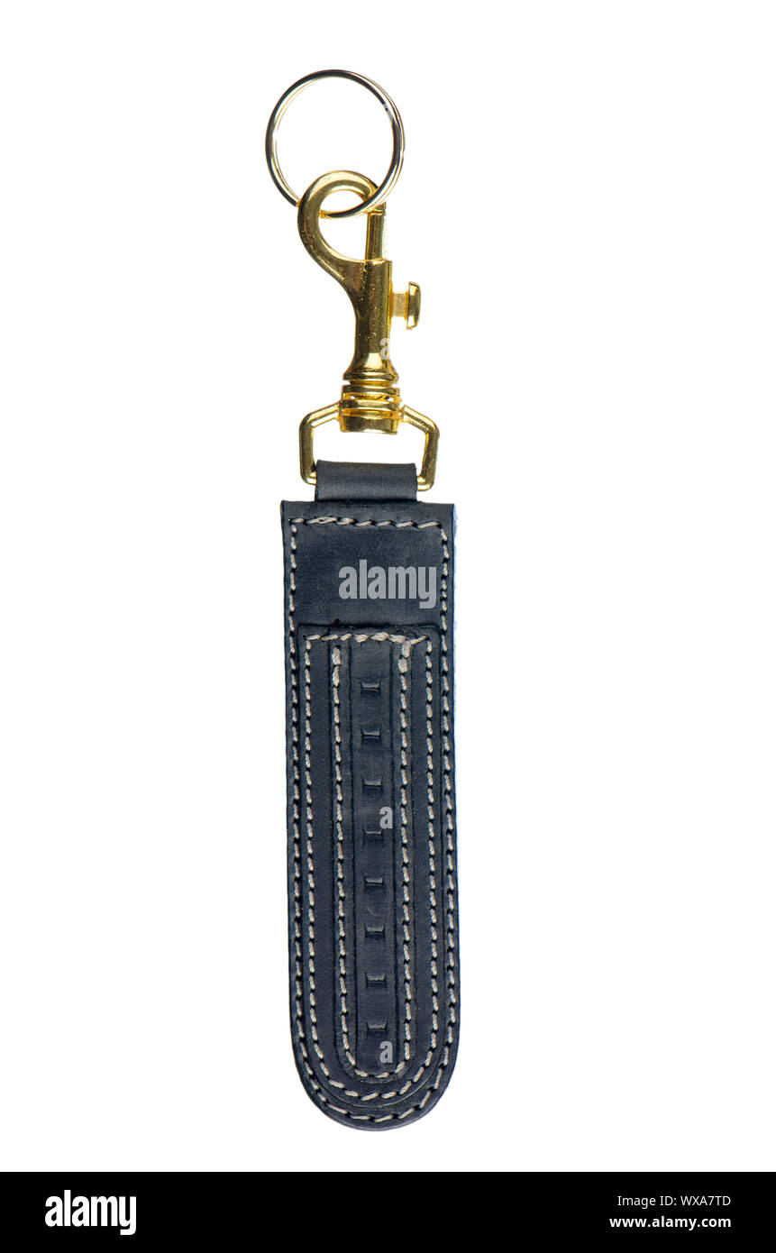 Leather key chain isolated on white background Stock Photo - Alamy