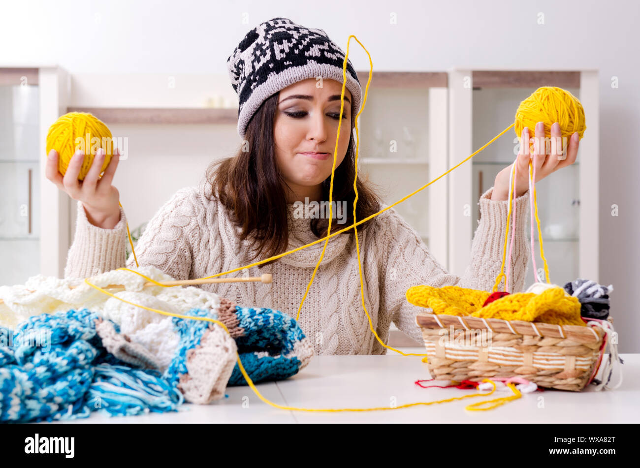 Frustrated woman and knit hi-res stock photography and images - Alamy