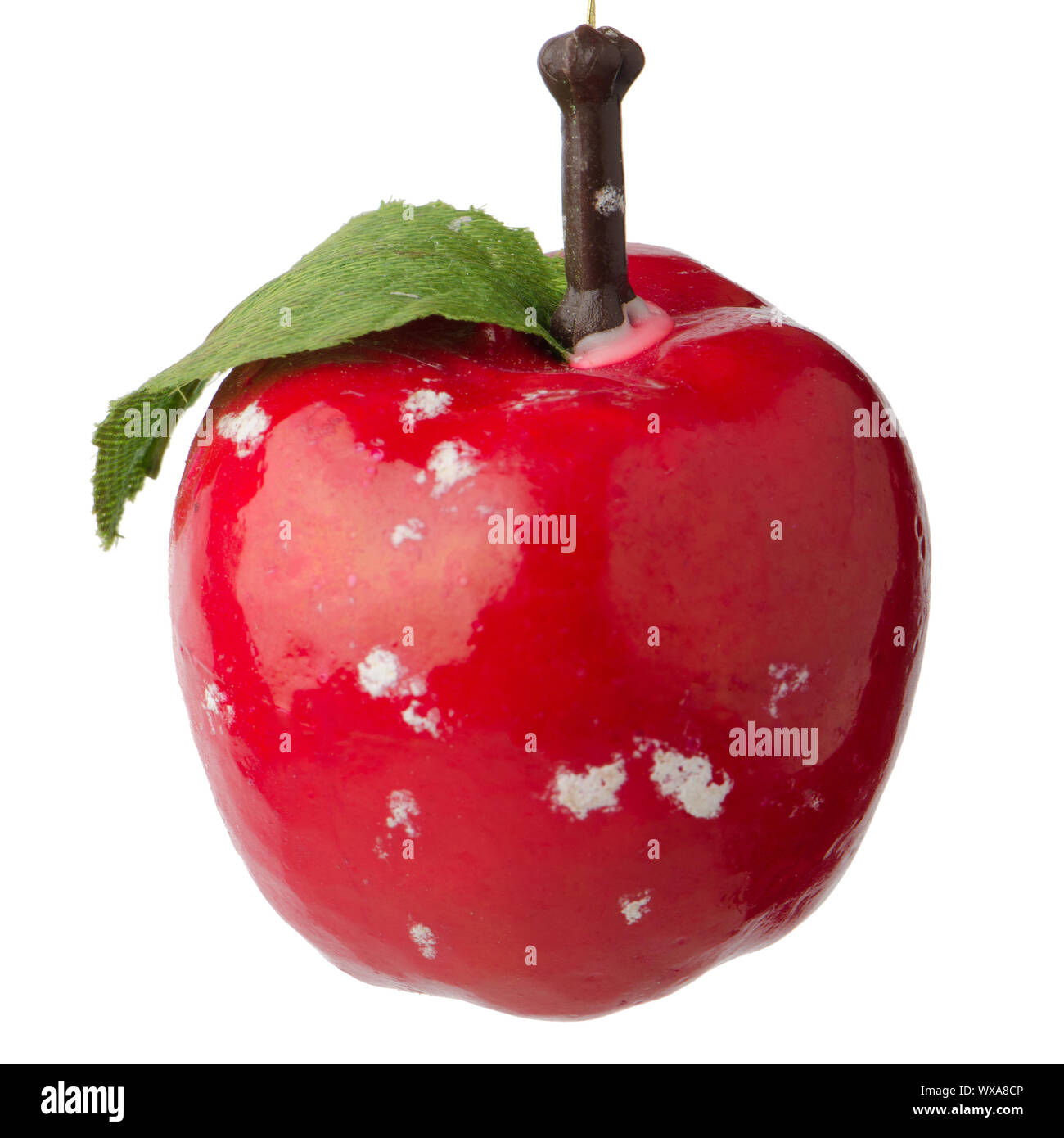 Christmas red apple decoration bauble hanging Isolated on white ...