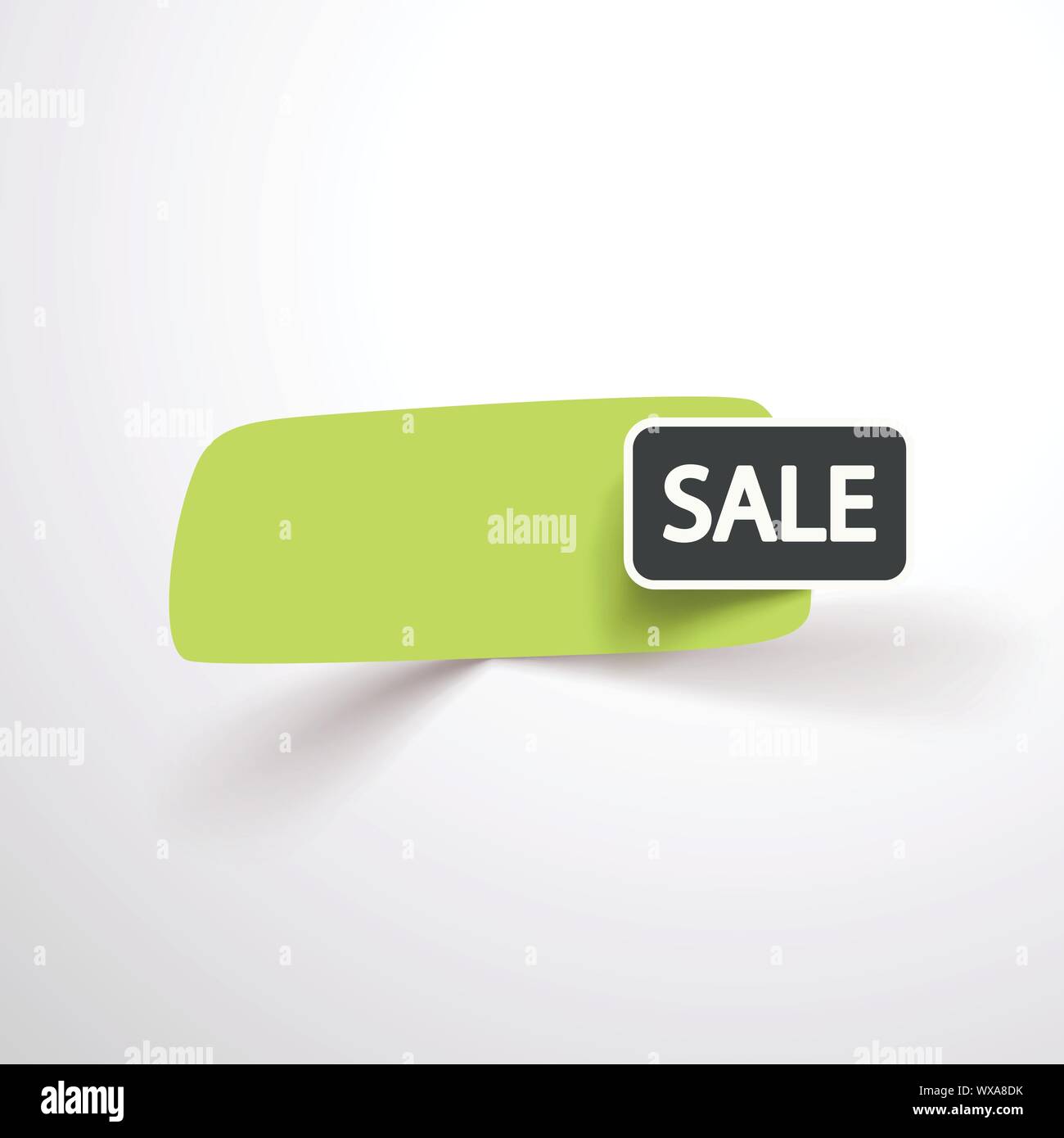 illustration of green color label tag sale with realistic shadow on ...