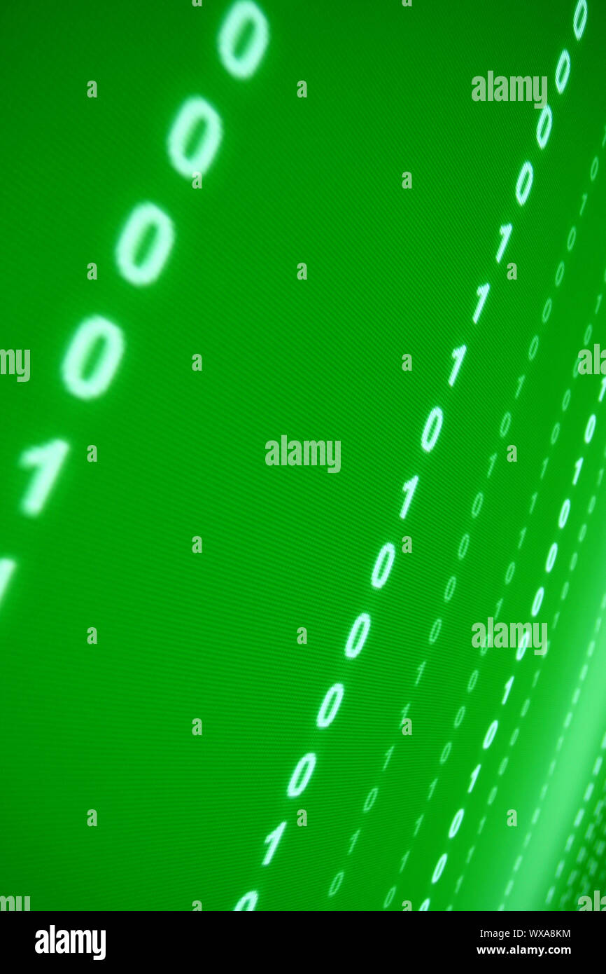 Abstract binary code green tunnel hi-res stock photography and images ...