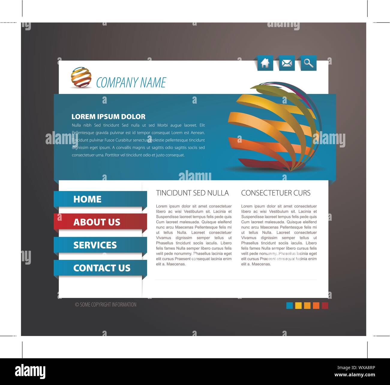 Modern web page template - with 3d navigation items Stock Vector Image ...