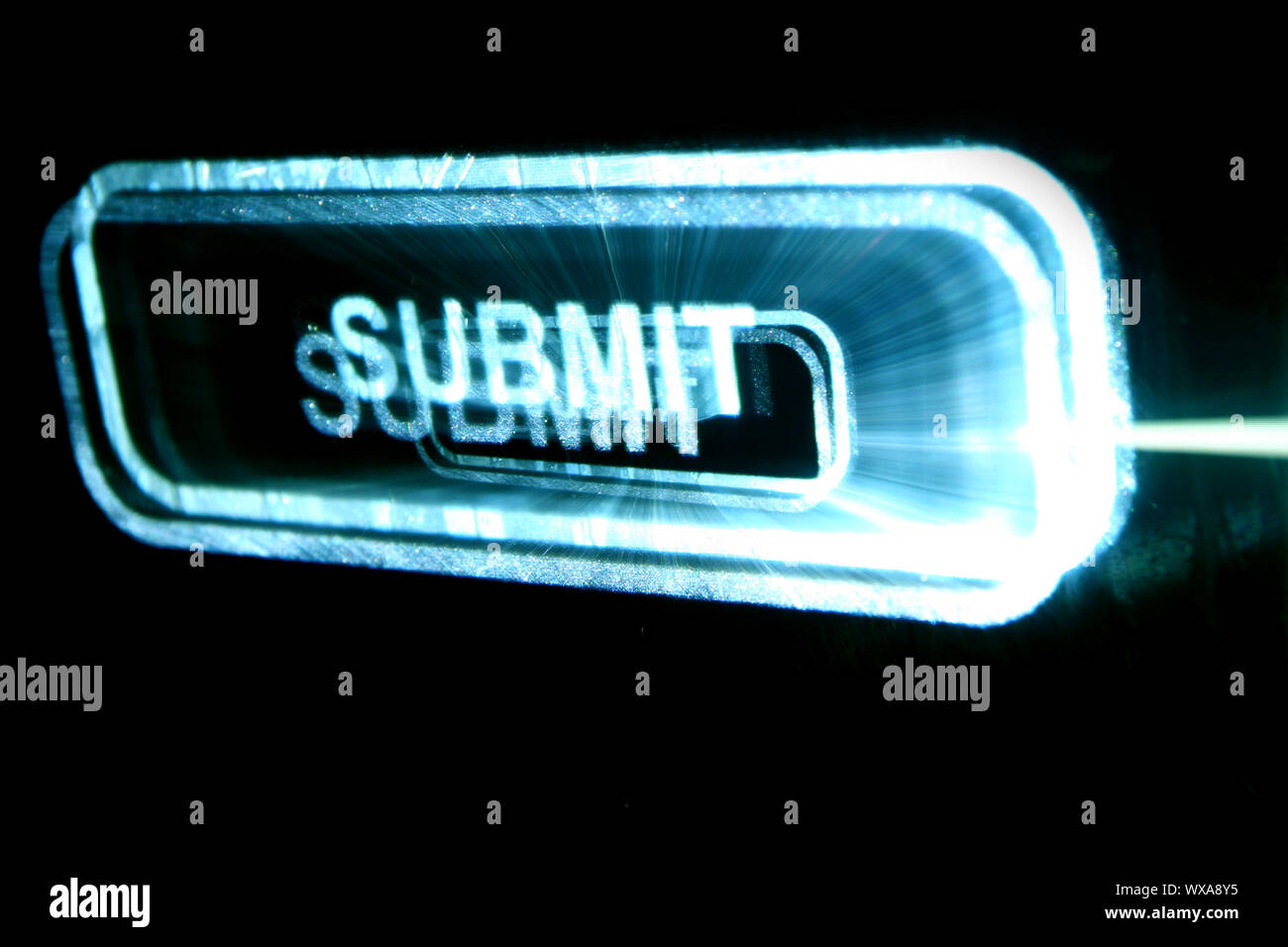 abstract submit neon button in dark Stock Photo - Alamy