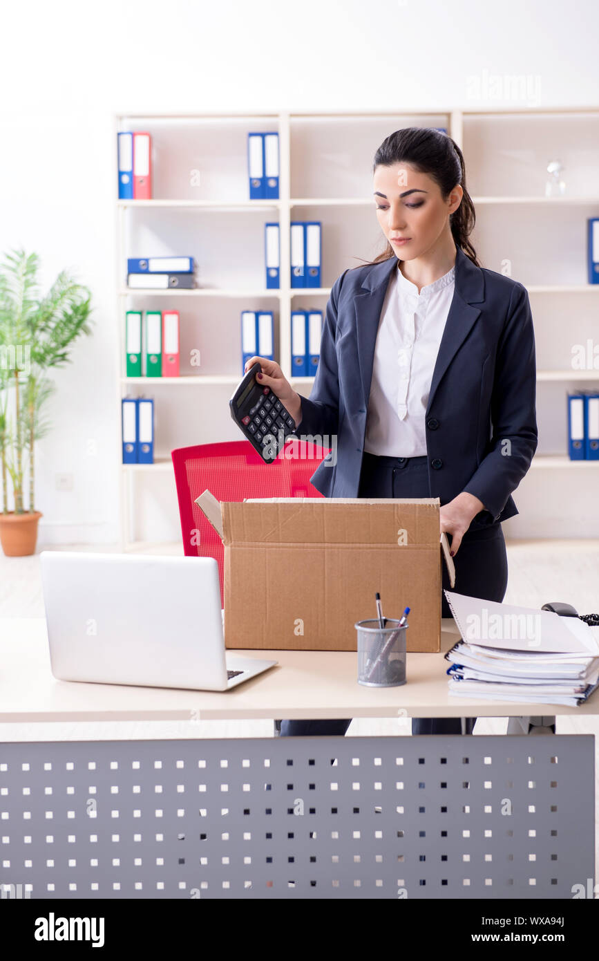 Young female employee being fired from her work Stock Photo - Alamy